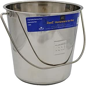ZEEZ STAINLESS STEEL ROUND BUCKET PAIL 8.5L – Upmarket Pets Melbourne