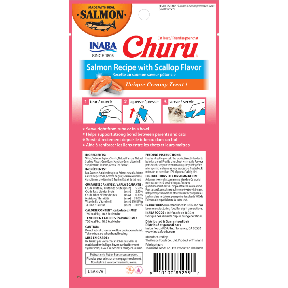 INABA Cat Churu Puree Salmon With Scallop – Upmarket Pets Melbourne