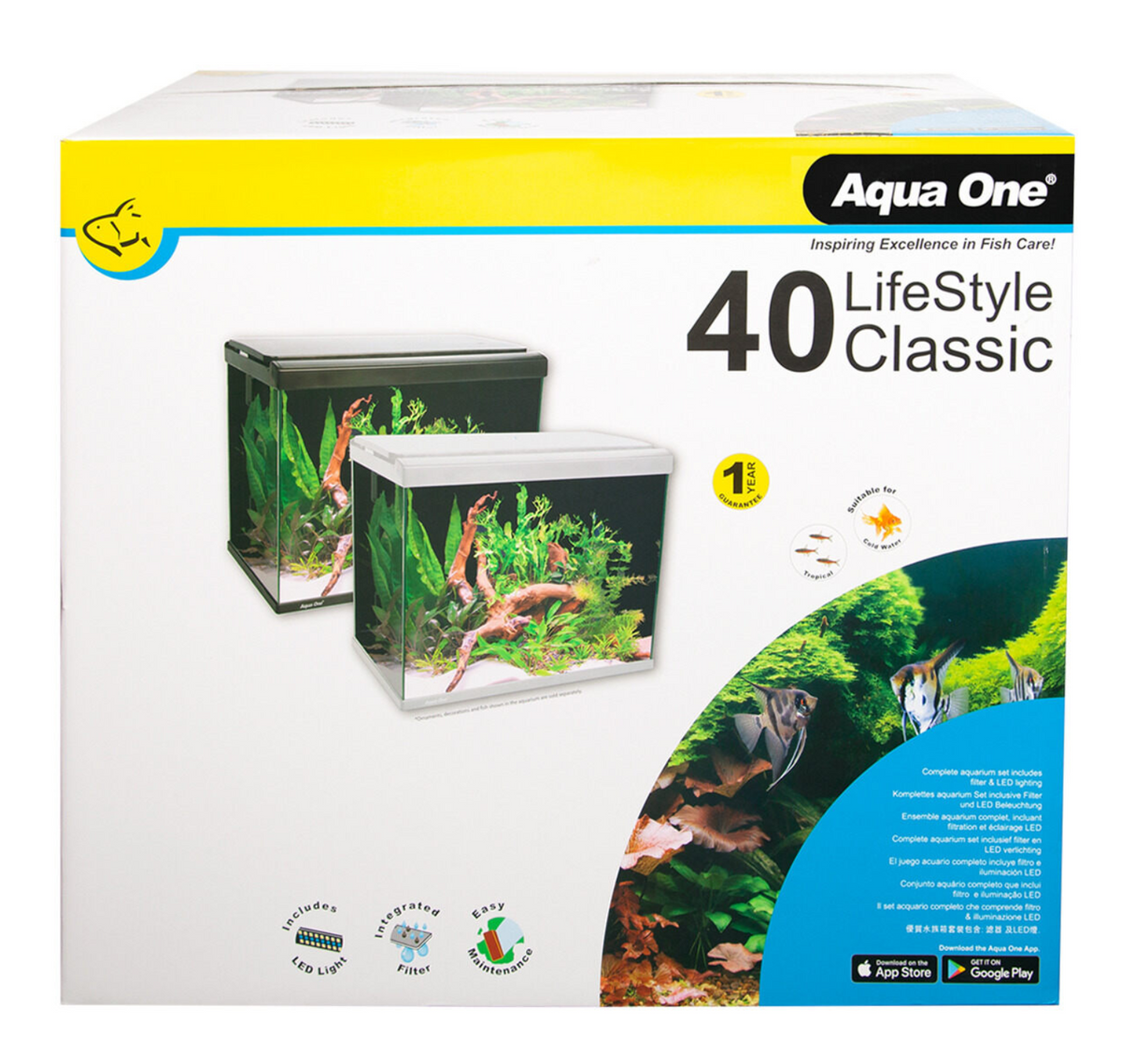 LifeStyle Classic Complete Glass Aquarium Satin Black – Upmarket Pets ...