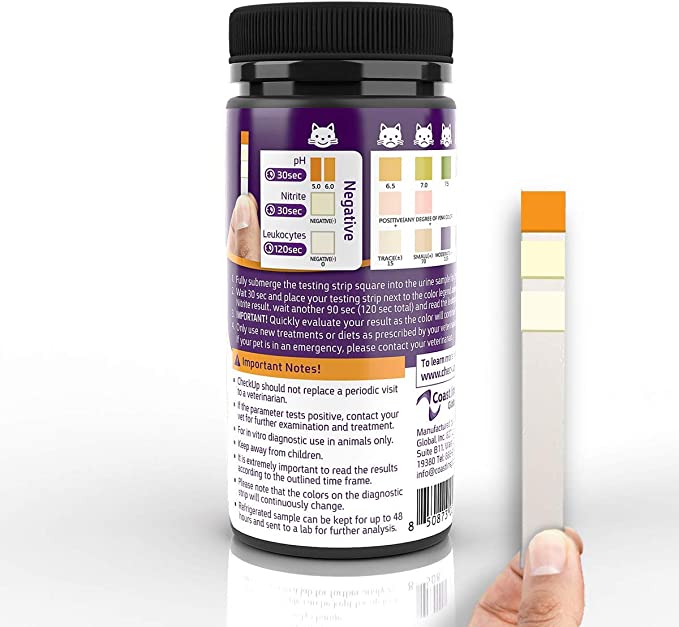CheckUp DOG AND CAT URINE TESTING STRIPS FOR UTI DETECTION 50pk ...